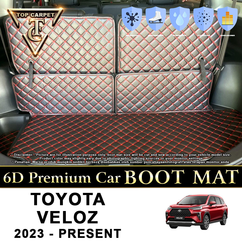 Top Carpet NEW TOYOTA VELOZ ( 2023 - 2025 ) Car Boot Mat PU Leather ...