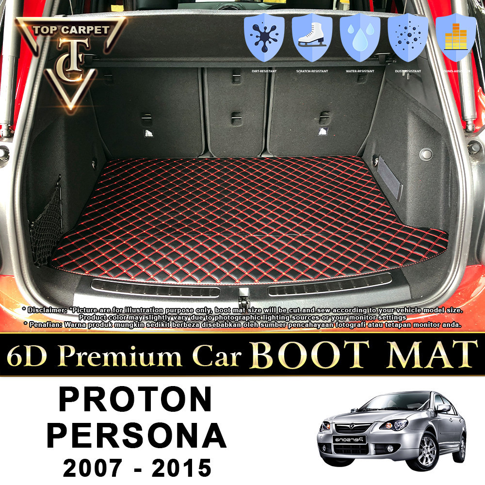 Top Carpet PROTON PERSONA ( 2007 - 2015 ) Car Boot Mat PU Leather Cargo ...