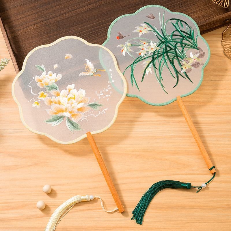 Suzhou Embroidery Round Fan Double-Sided Embroidery Ancient Style Round ...