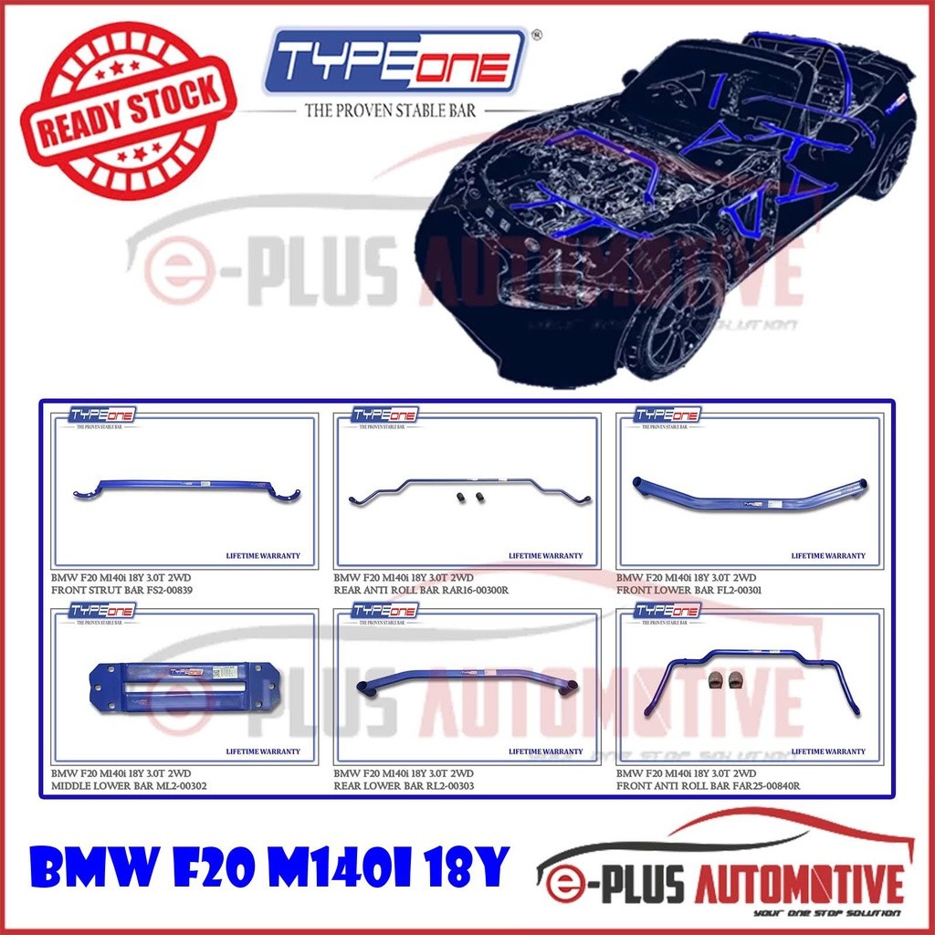 BMW F20 M140i 2018 Type One Stable Bar Multi Point Strut Safety Racing ...