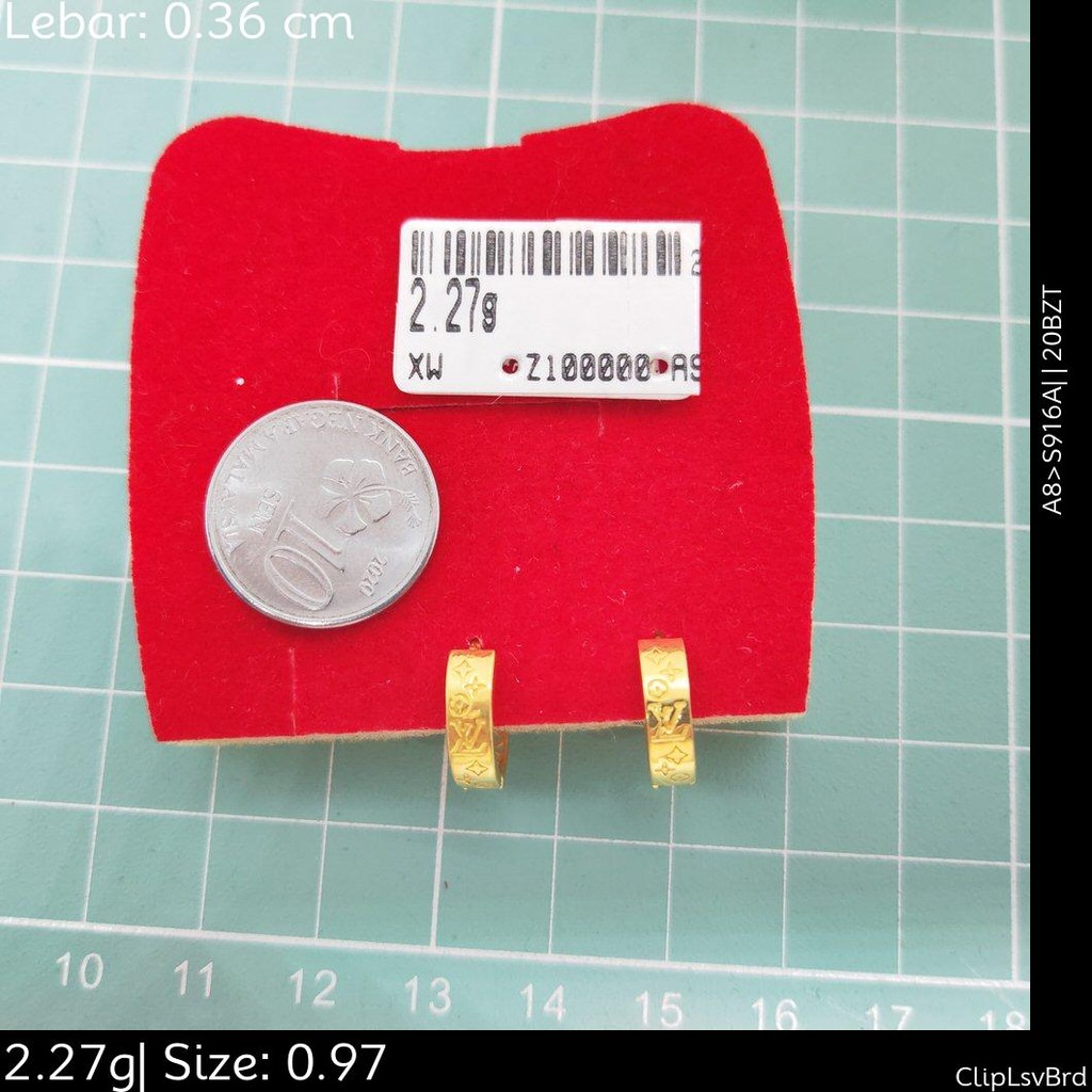 Emas916, Subang Clip Lsv Brd 0.4 cm Pd 200082 P561 0.97 | Shopee Malaysia