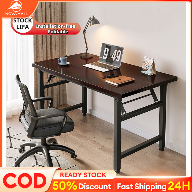 Meja Lipat Foldable Table Study Desk Dining Home Office Banquet Table ...