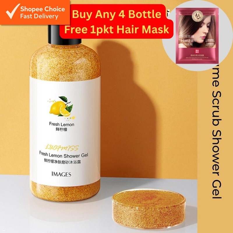 IMAGES Natural Fruit Extract Perfumed Body Scrub & Shower Gel | Exfoliating Cream Wash 300ml ...