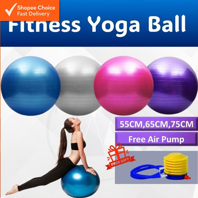 Fitness Yoga Ball (45cm, 55cm, 60cm) - Yoga & Pilates Balance Ball ...