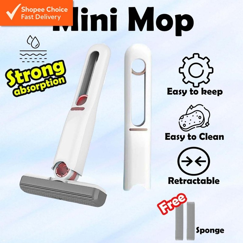 Mini Squeeze Cleaning Mop – Portable Sponge Mop for Car, Desk ...