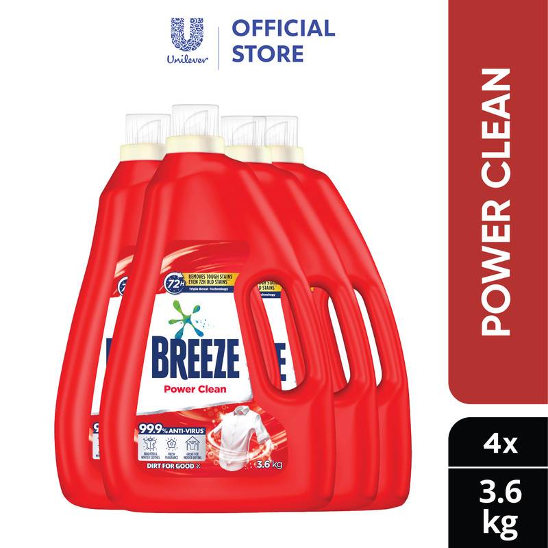 [Bundle of 4] Breeze Detergent Liquid Power Clean 3.6kg | Shopee Malaysia