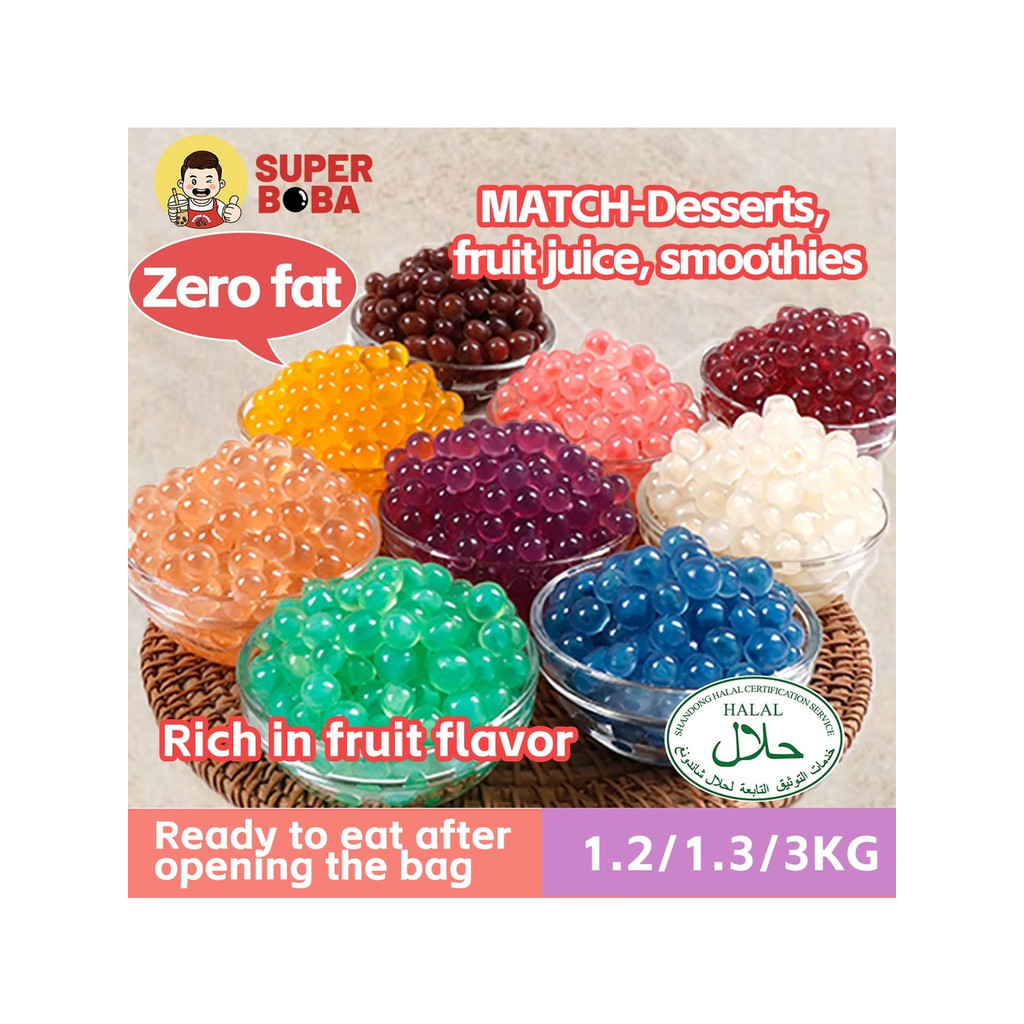 HALAL | Popping Boba | 爆爆珠 | Pearl Bobo Fruit Juice Topping | 水果捞冰配料 ...