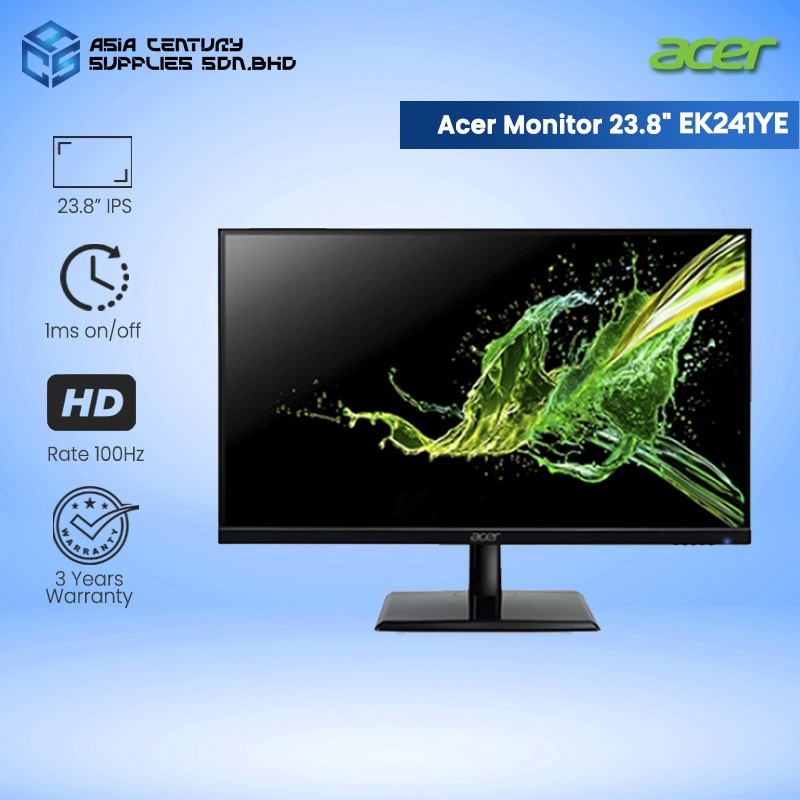 Acer EK241Y E 23.8" (1920 x 1080) 1ms 100Hz IPS Monitor (VGA+HDMI) / 3 ...