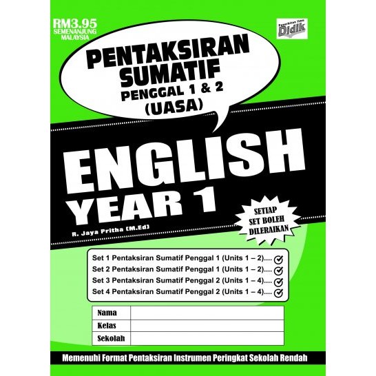Ilmu Didik: Pentaksiran Sumatif Penggal 1 & 2 UASA: Bahasa Inggeris ...