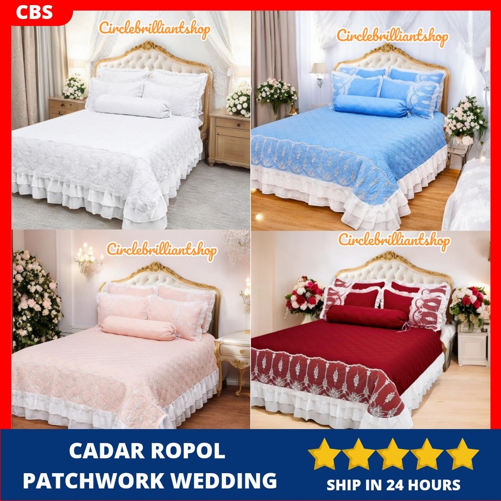 Cadar Patchwork Ropol Pengantin 6 in 1 Super Queen | Shopee Malaysia