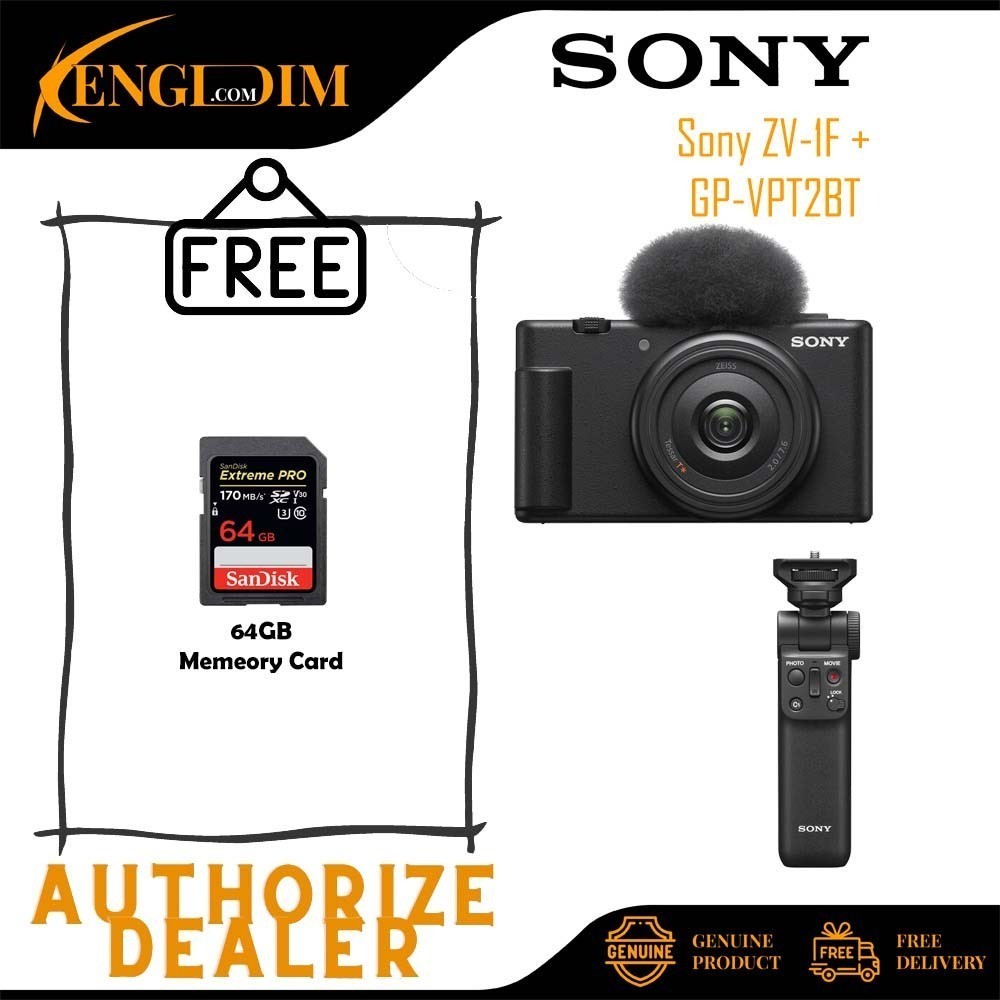 (READY STOCK)Sony ZV-1F / ZV1F Vlogging Camera + GP-VPT2BT Wireless Shooting Grip | Shopee Malaysia