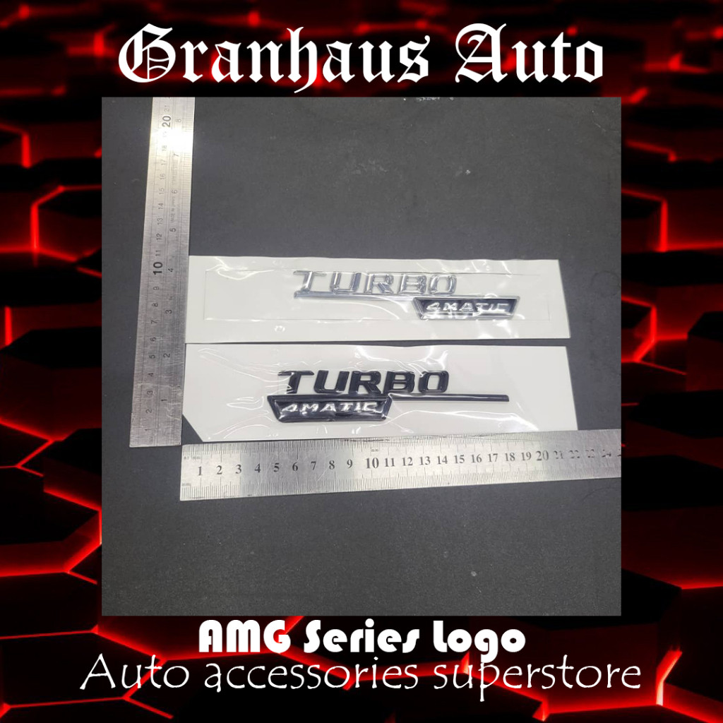 Mercedes Benz AMG Side Fender Turbo 4matic Emblem Logo Silver Gloss ...