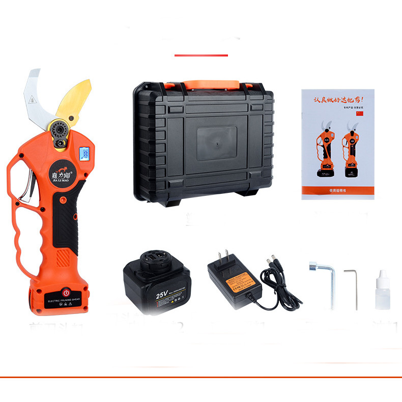 25V 40mm Cordless Electric Pruner Pruning Shear Efficient Fruit Tree ...