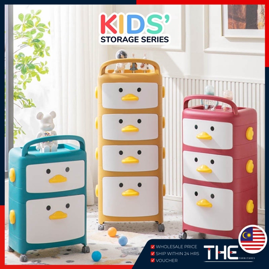 THE 2/3/4 Layers Cartoon Drawer Storage Cabinet Toy Storage Oragnizer ...