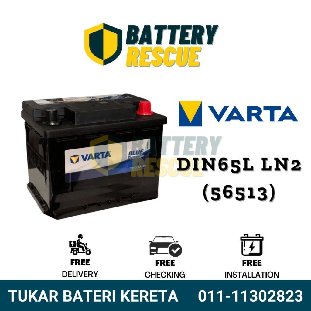 [Installation Provided] DIN65L | DIN65 | 56513 | Varta Blue Dynamic MF Car Battery Bateri Kereta ...