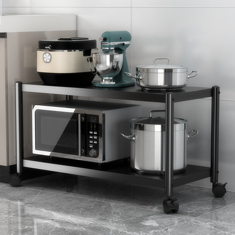 Get 8% coupon】Two-Layer Kitchen Rack Floor Movable Oven Rack with ...