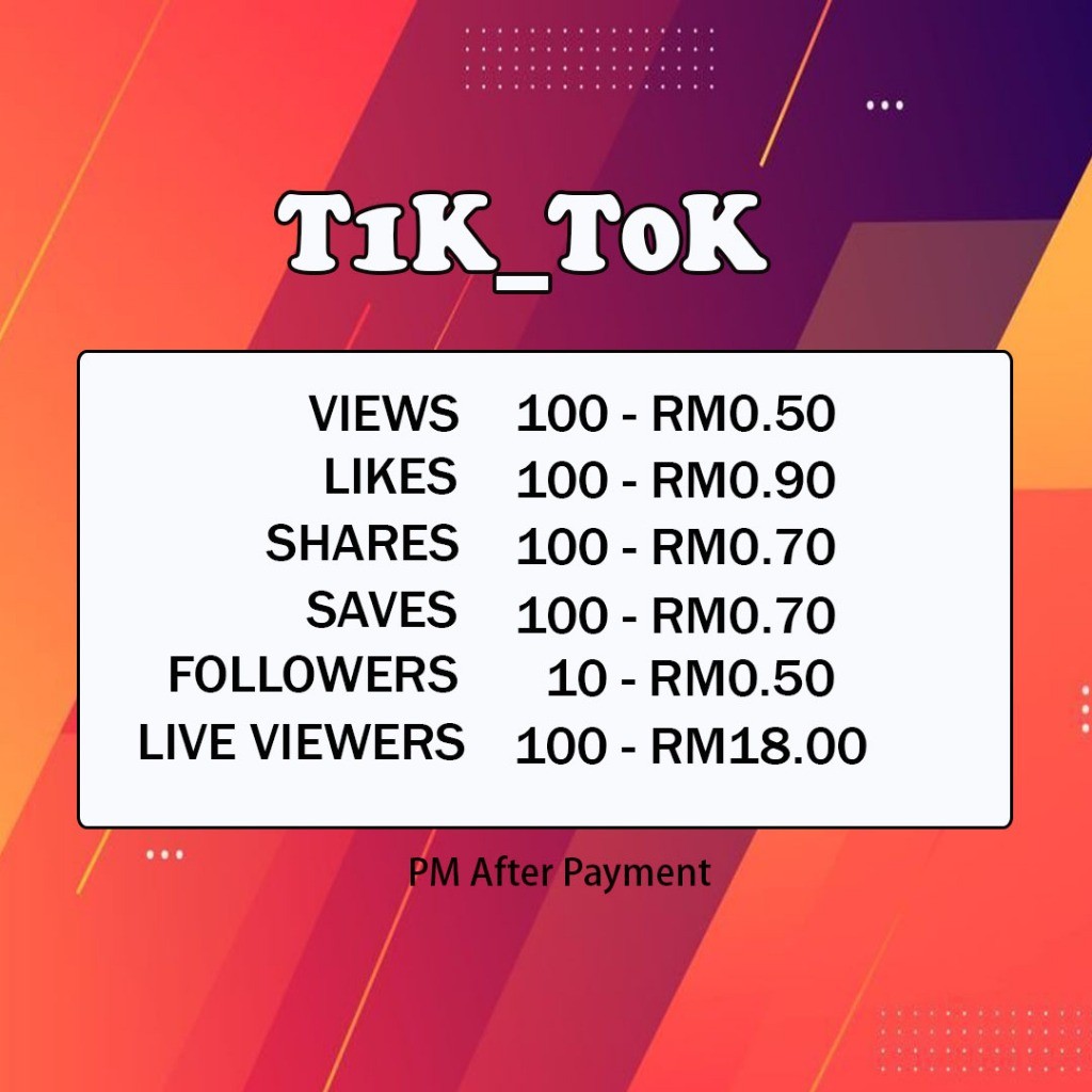 New Template T_T Tik Tok Follow Like View | Shopee Malaysia