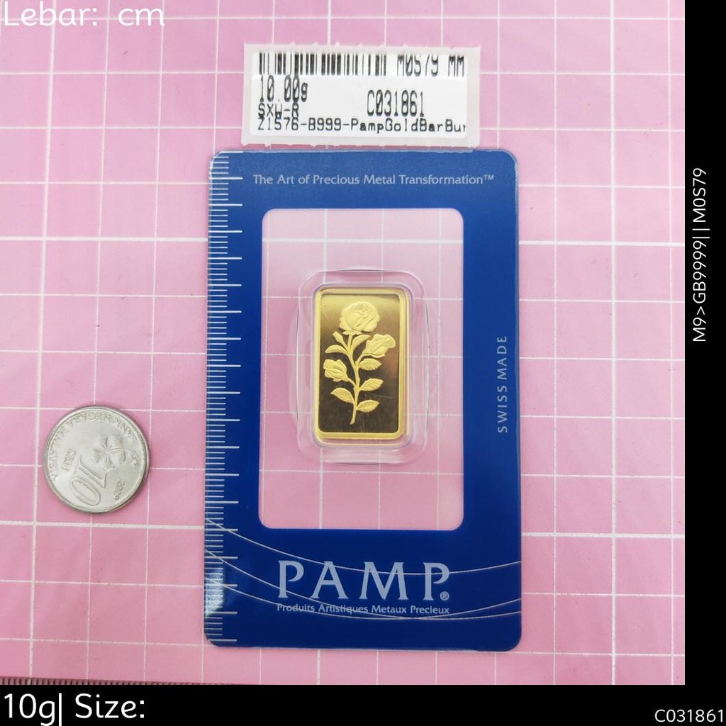 Pamp Gold Bar Bunga Rose G10 Gram 1.6 cm Pd 1576 P466 | Shopee Malaysia