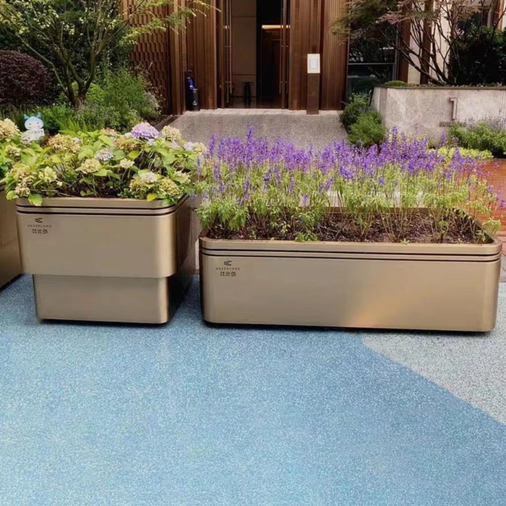 M/ Outdoor Stainless Steel Combination Flower Box Large Movable ...