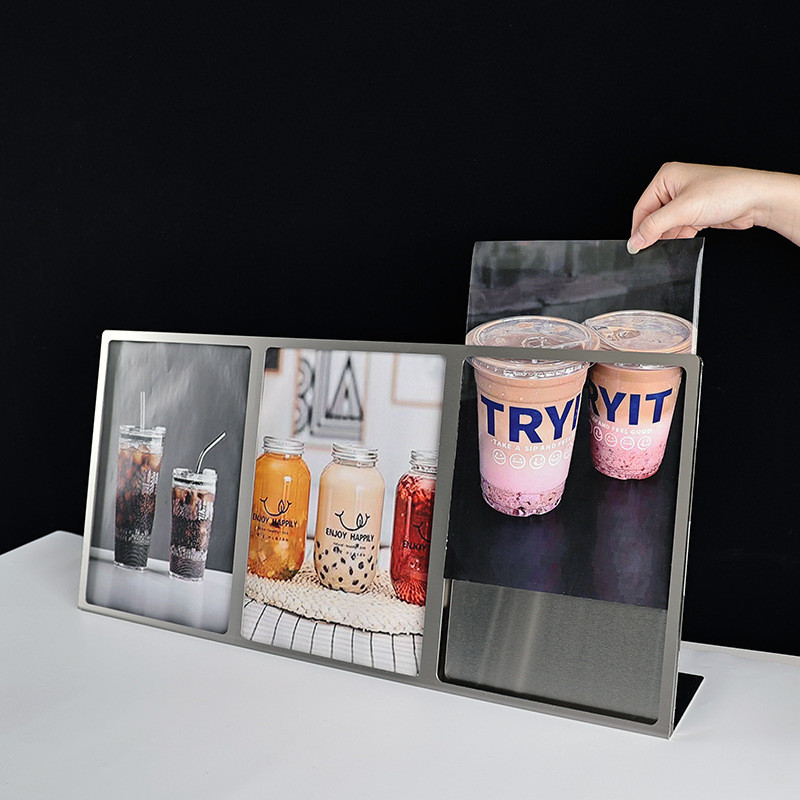 SJ-Desktop Display Card Stainless Steel Top Pull a Price List Desktop ...