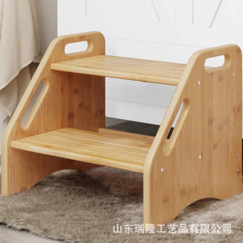 M/Children's Solid Wood Step Stool Hand Washing Stool Step Toddler ...