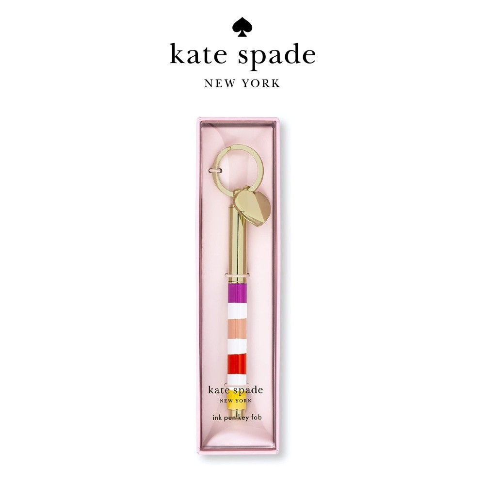 Kate Spade Stationery Ink Pen Key Fob, Black Ink Ballpoint Keychain Pen ...