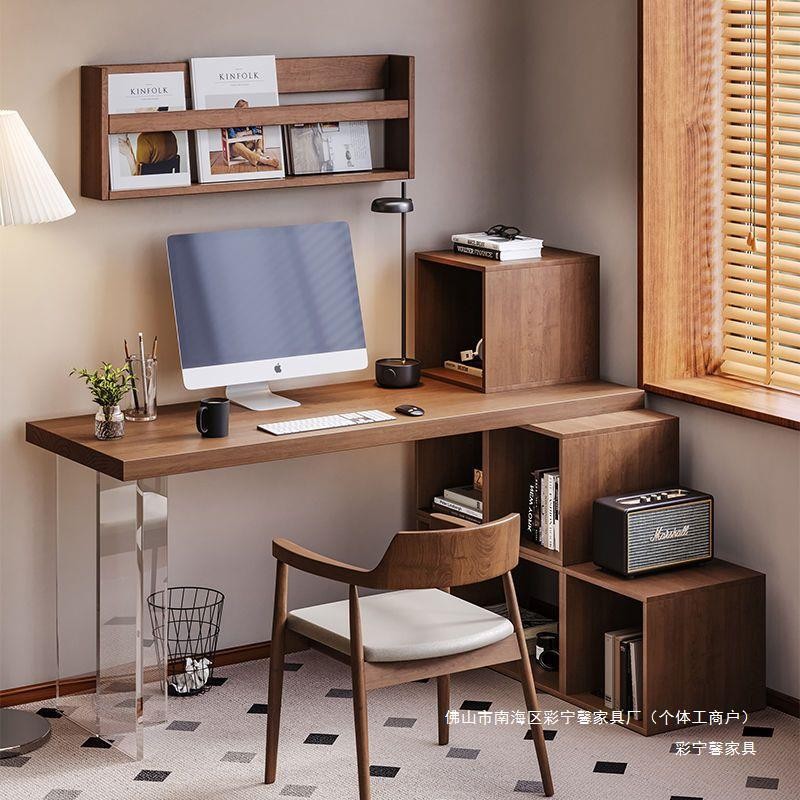 JY-8/Solid Wood Corner Desk Bookcase Integrated Wall Office Learning ...