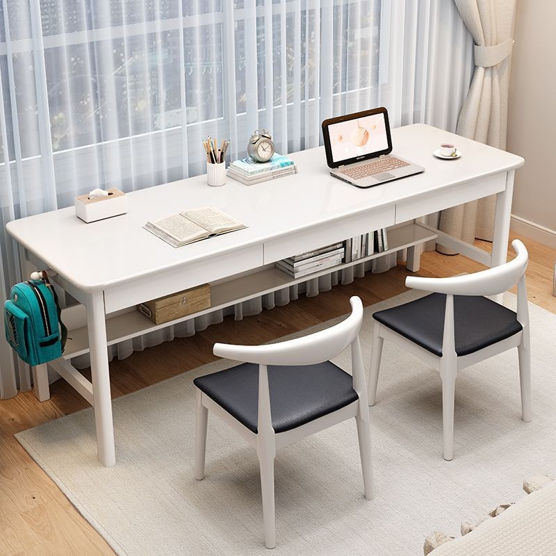 Q-8/Solid Wood Double Desk Household Minimalist Study Table Long Table ...