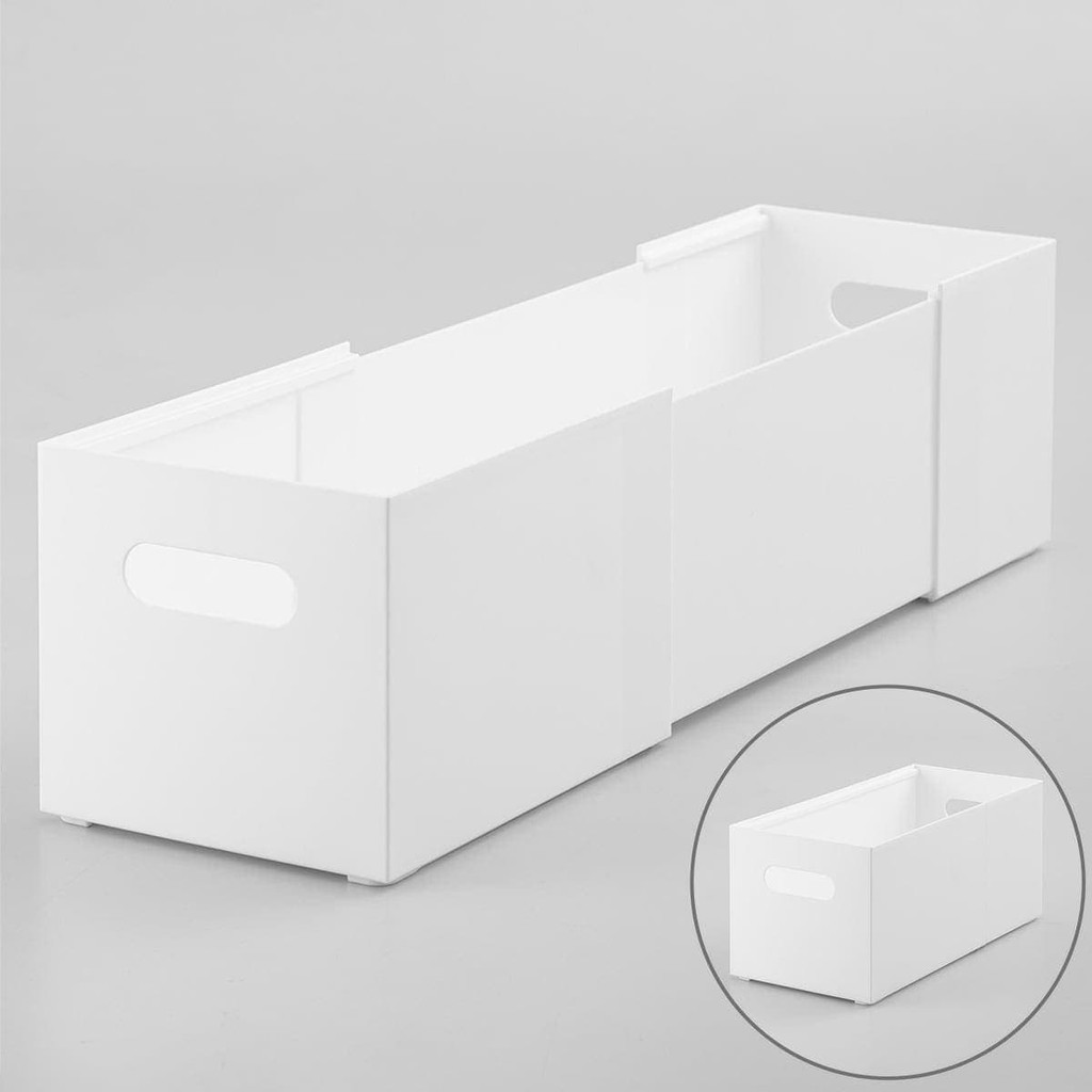 NITORI Extendable Storage Box Clane Low WH | Shopee Malaysia