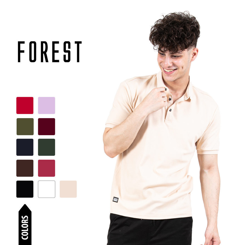 Forest Baju Polo Lelaki | Forest Premium Weight Cotton 220gsm Interlock ...