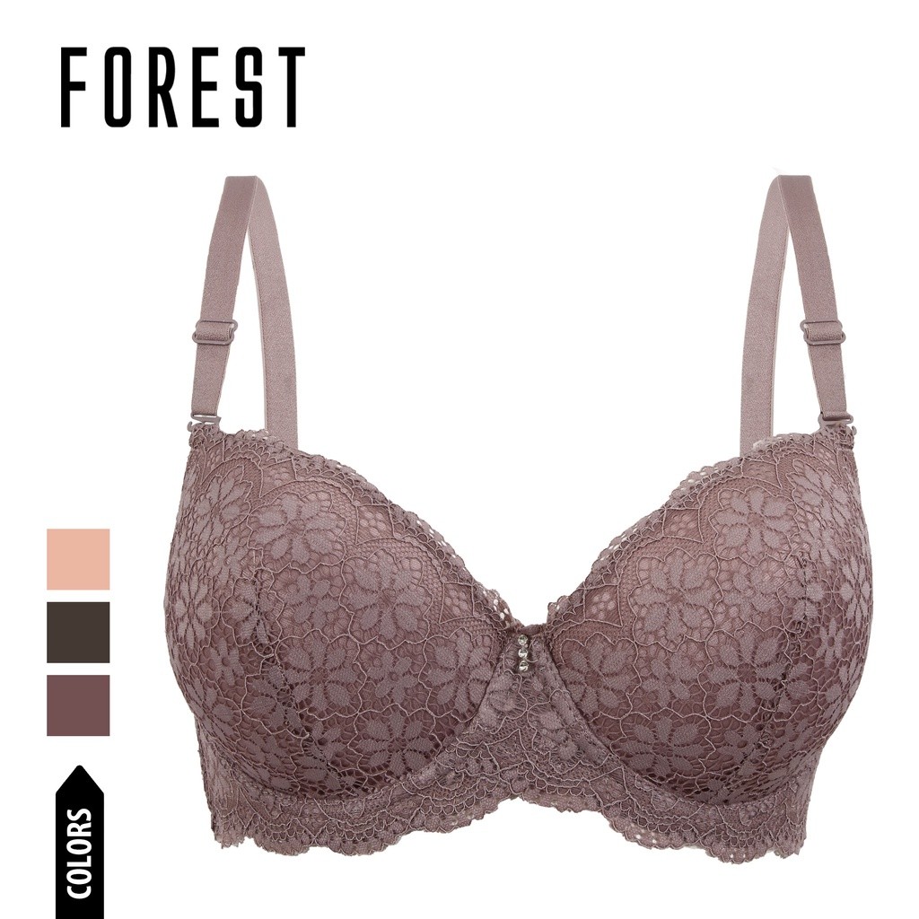 Forest Bra Perempuan Berwayar | Forest Ladies Nylon Spandex 3/4 Cup ...