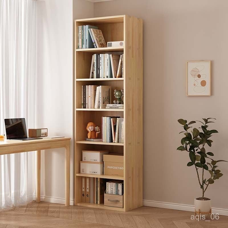 J-H/#Solid Wood Corner Bookshelf Floor Storage Rack Pine Narrow Cabinet ...