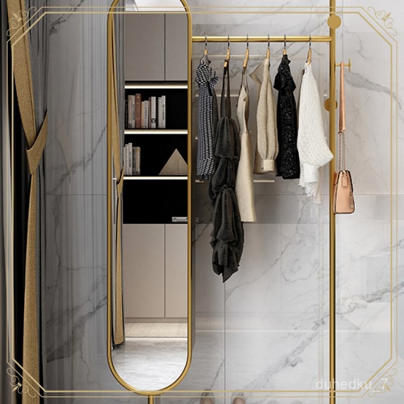 J-H/aw Floor Standing Full-Length Mirror Hotel Home Bedroom Rotating ...