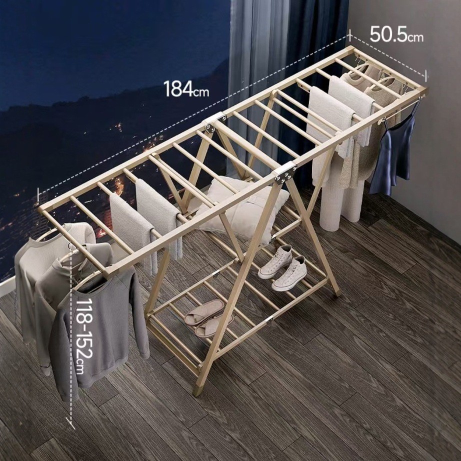 J-H/Aluminum Alloy Clothes Drying Rack Foldable Indoor Clothes Drying ...