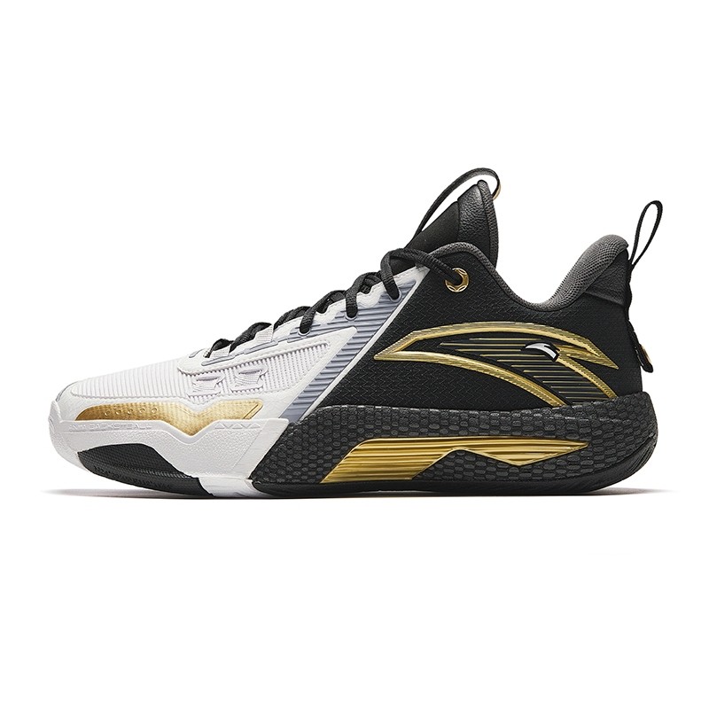 ANTA Men Flash Battle 5 Basketball Shoes 812341113-1 White/Black/Golden ...