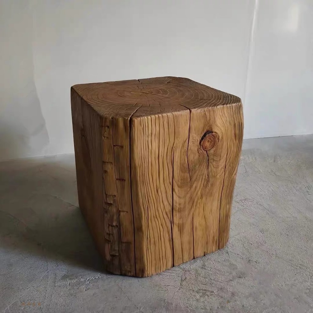 J-H/#Wabi-Sabi Style Solid Wood Long Stool Vintage Display Stool Solid ...