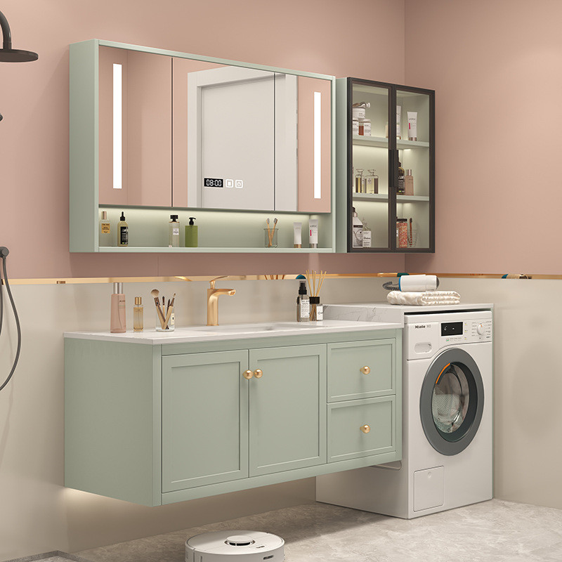 J-H/Washing Machine Cabinet Basin Integrated Combination Balcony Solid ...