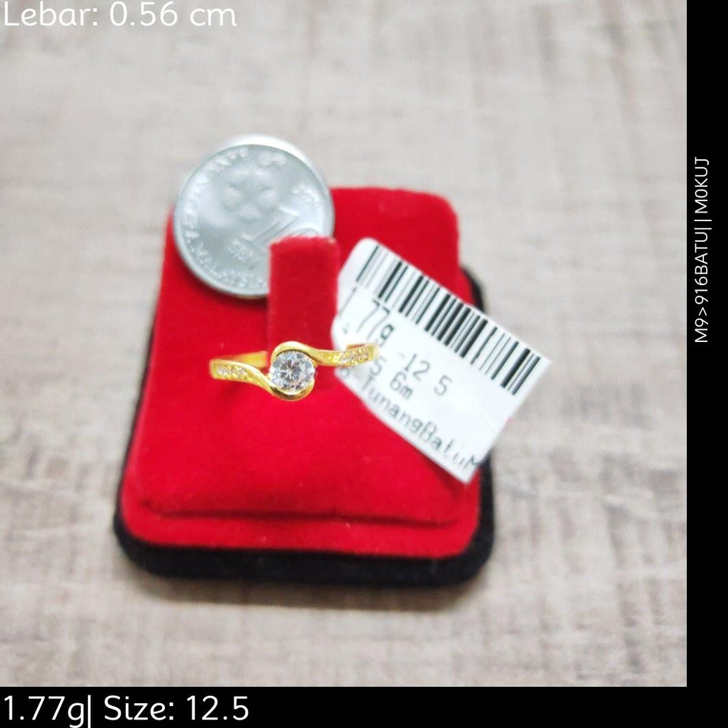 Emas916, Cincin Tunang Batu Mid Q1 Q9 Crv C8 0.6 cm Pd 1911 P N SoldOut | Shopee Malaysia