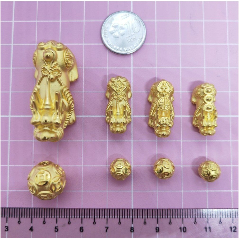 Emas999, Bead Hard Gold Pi Xiu And Ball Turn Bead 2.1 cm Pd 300368 P533 ...