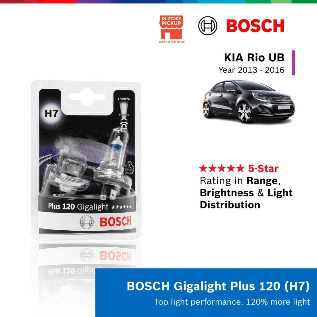 Bosch Plus 120 Gigalight H7 Headlight Bulb for Kia Rio UB Hatchback ...