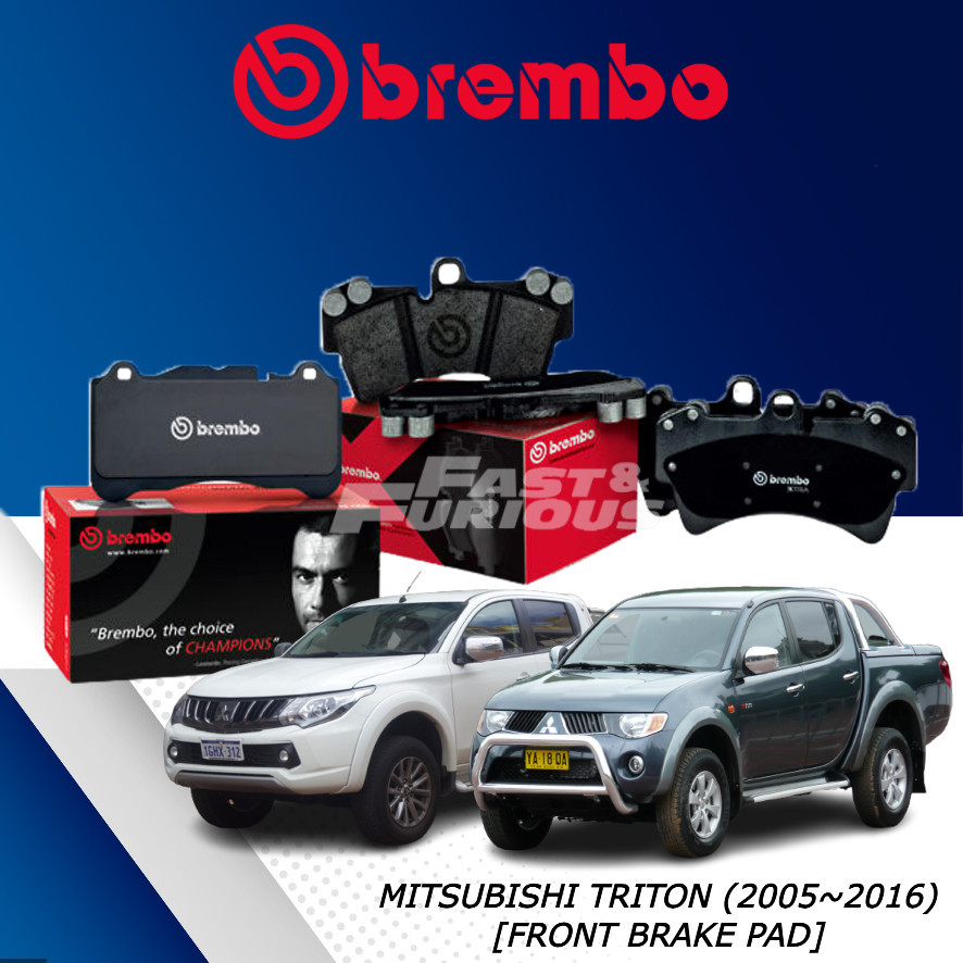 ORIGINAL BREMBO MITSUBISHI TRITON (2005 - 2016) BRAKE PAD FRONT (DEPAN ...