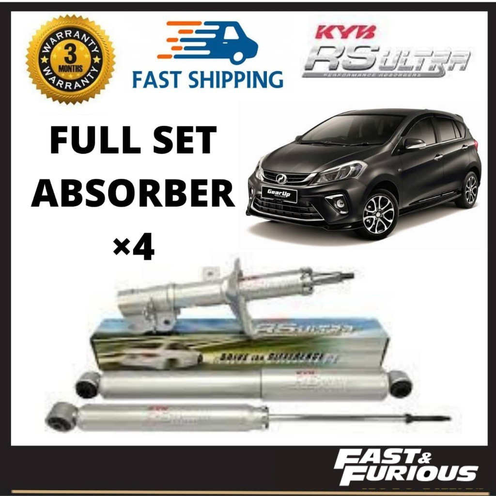 PERODUA MYVI BARU 2018+ D20N (FULL SET) HEAVY DUTY SHOCK ABSORBER (GAS) KAYABA ULTRA RS BRAND ...