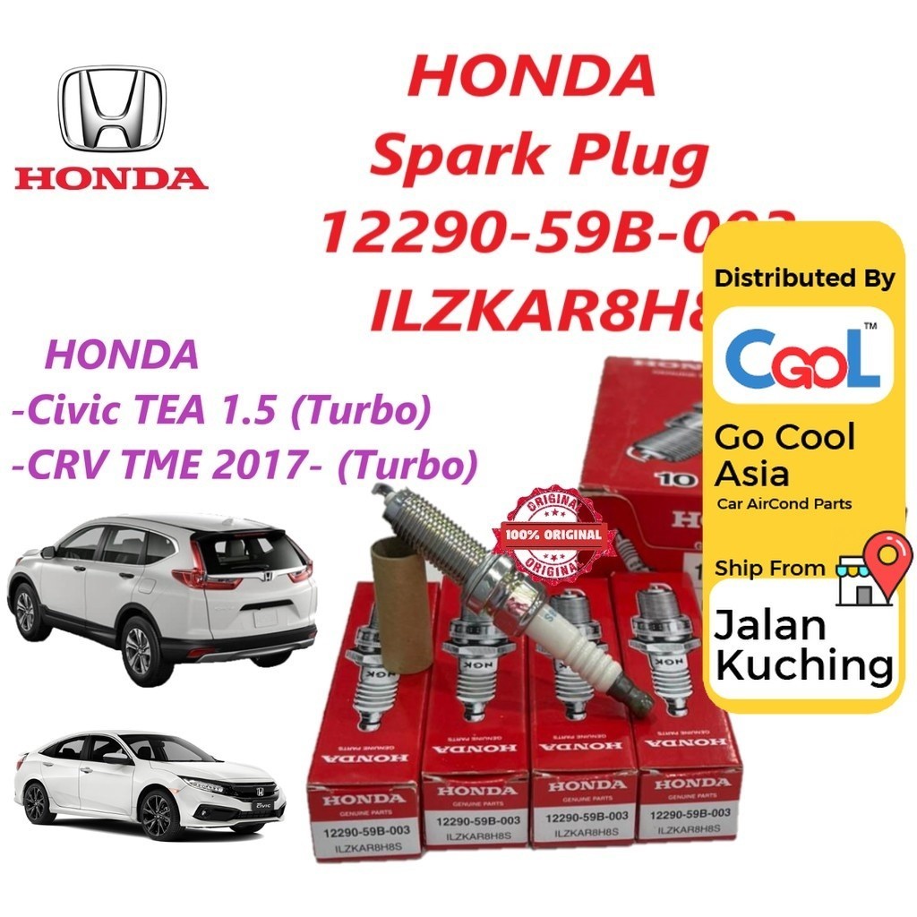 HONDA Spark Plug 12290-59B-003 ILZKAR8H8S -Honda CRV 2017- TME (TURBO ...