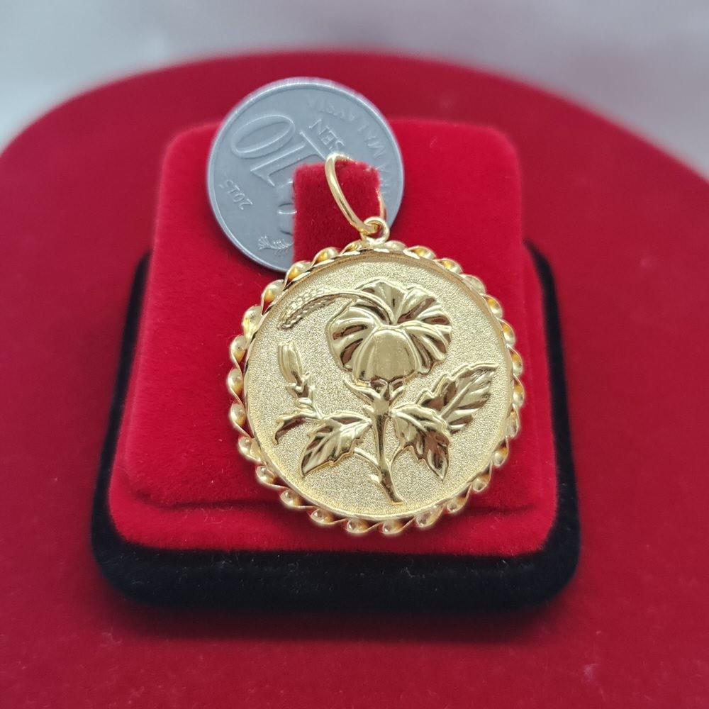 Emas916, Loket D3d Bunga Raya Coin Crv Pintal Edge 2.7 cm Pd 1995 P524 0.66 | Shopee Malaysia