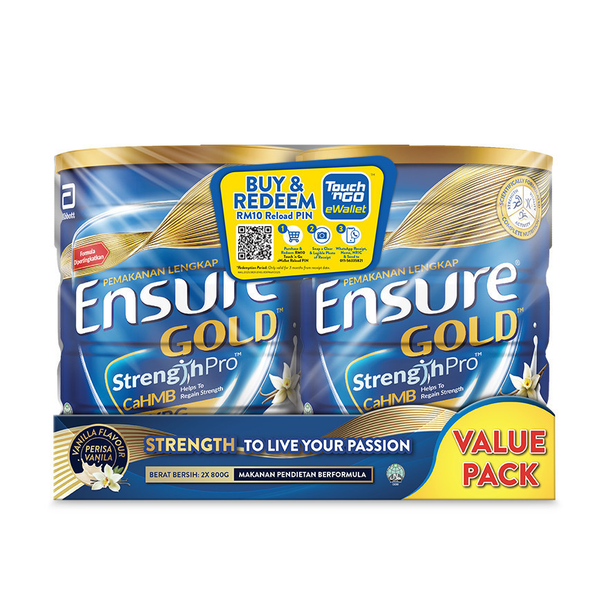 ENSURE Gold Vanilla 800g X 2 Value Pack FOC RM10 TNG | Shopee Malaysia