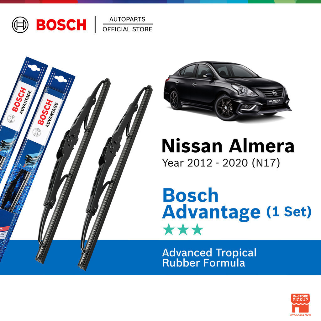 Bosch Advantage U Hook Wiper Set for Nissan Almera N17 (21"/14") | Shopee Malaysia