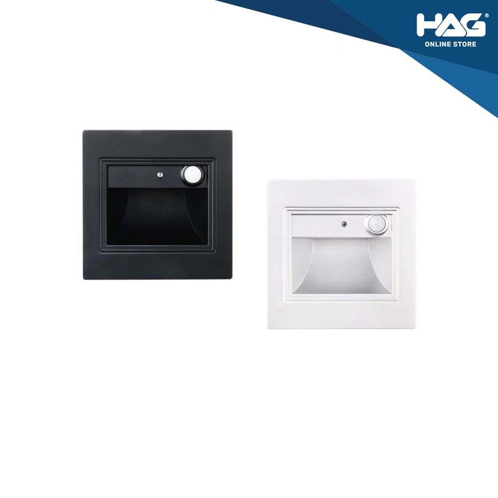 HAG® 1.5W Motion Sensor Staircase Wall Light Flushed Recessed Yellow ...