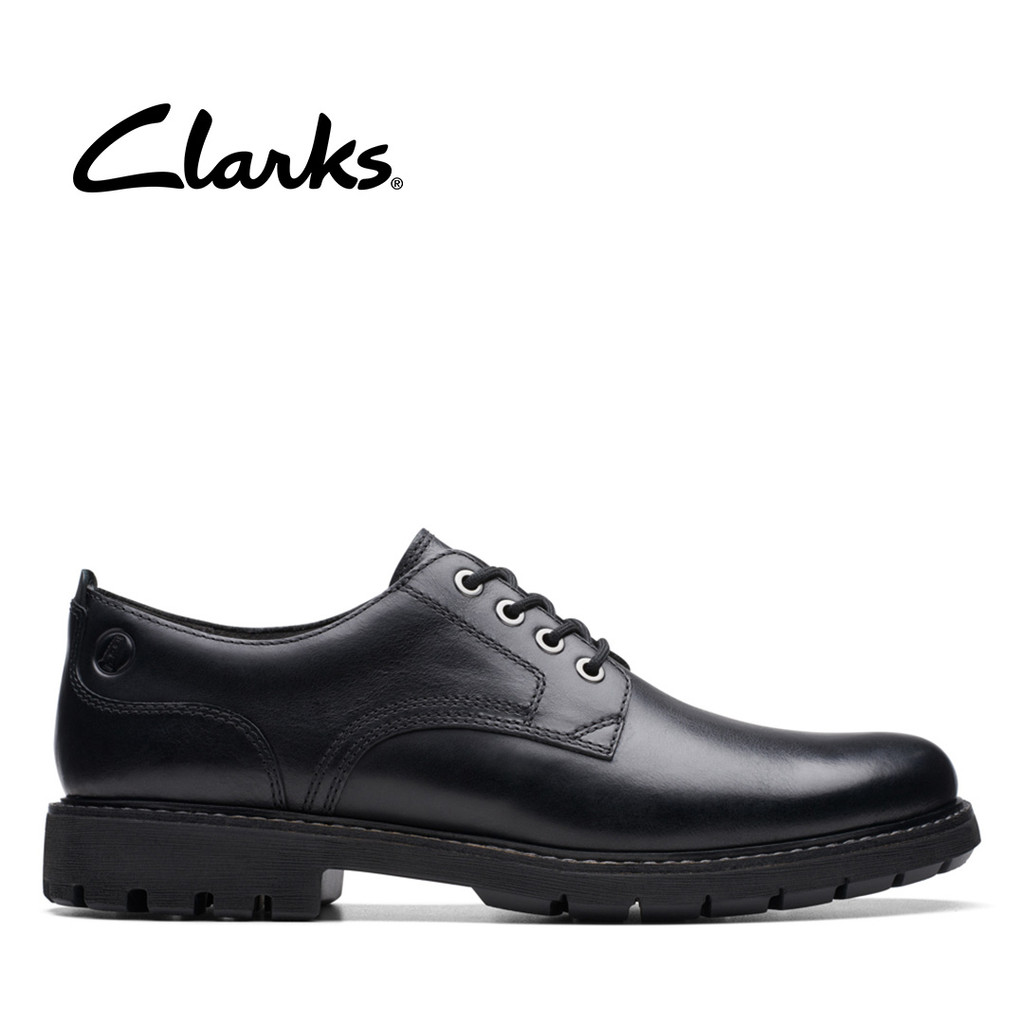 Clarks Mens Batcombe Tie - Black Leather | Shopee Malaysia