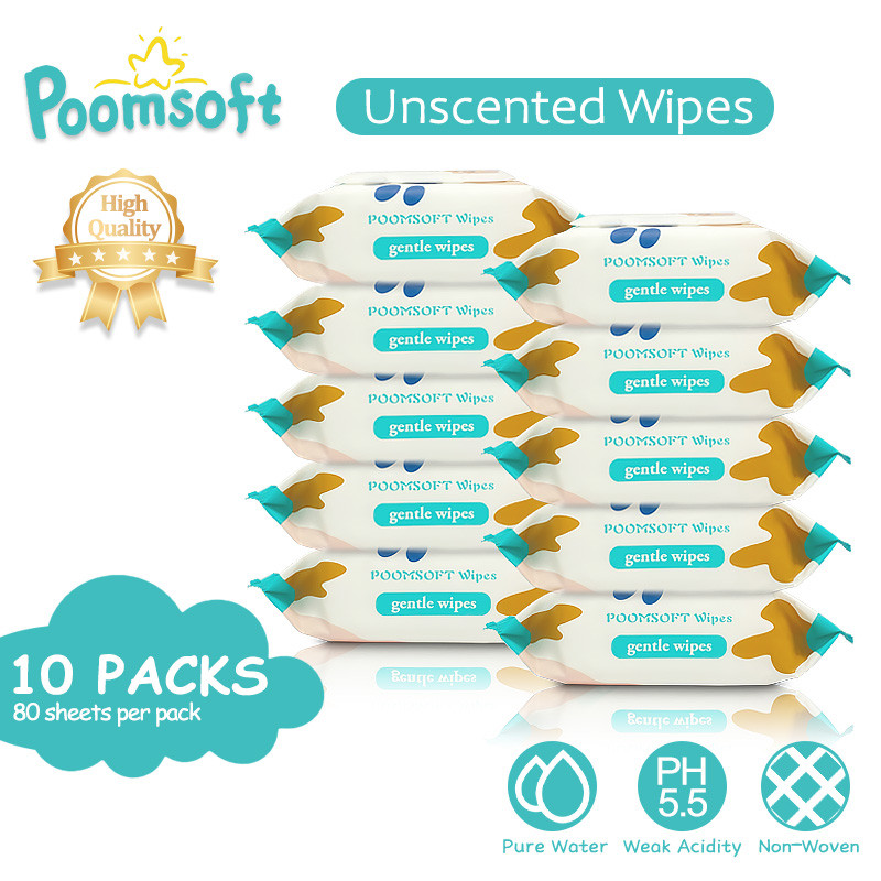 POOMSOFT Non Alcohol Small Baby Wet Wipes/Wet Tissue (10Pack/800Pcs ...