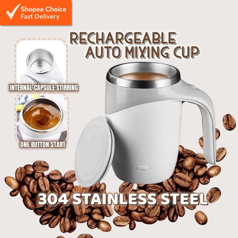 Stir Master Auto Stirring Mug - Self-Stirring Magnetic Coffee Cup, Rechargeable 304 Stainless ...